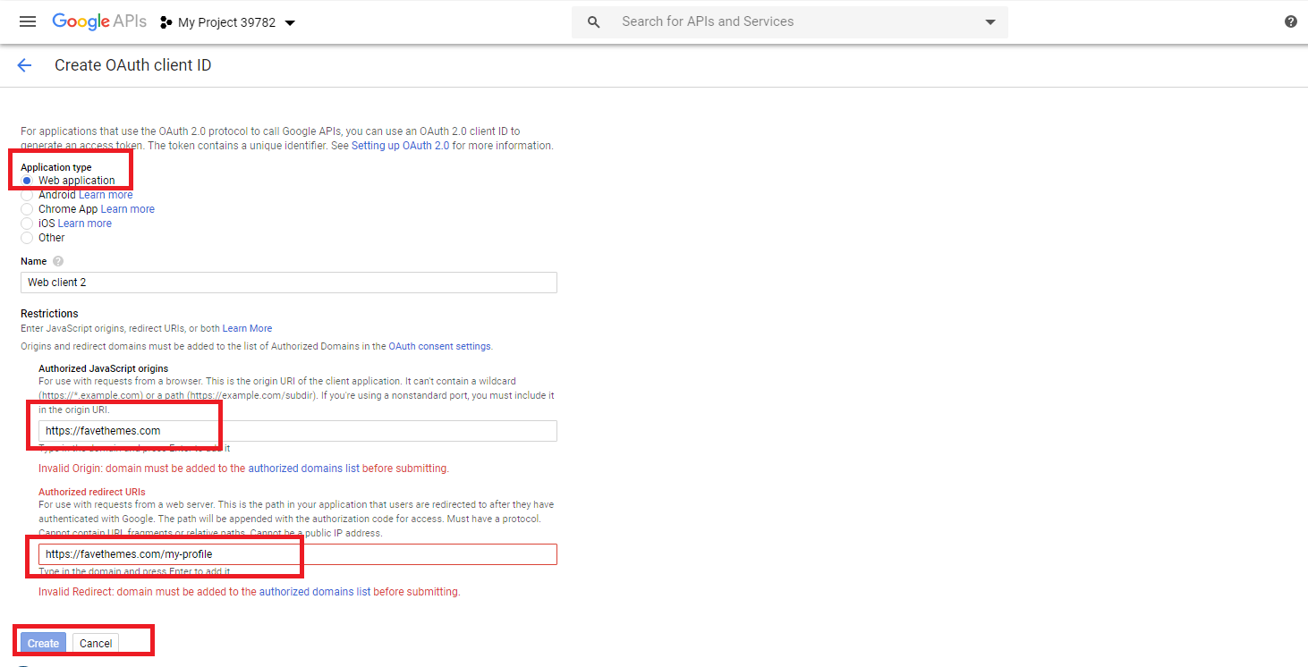 Setup Google Login API – favethemes