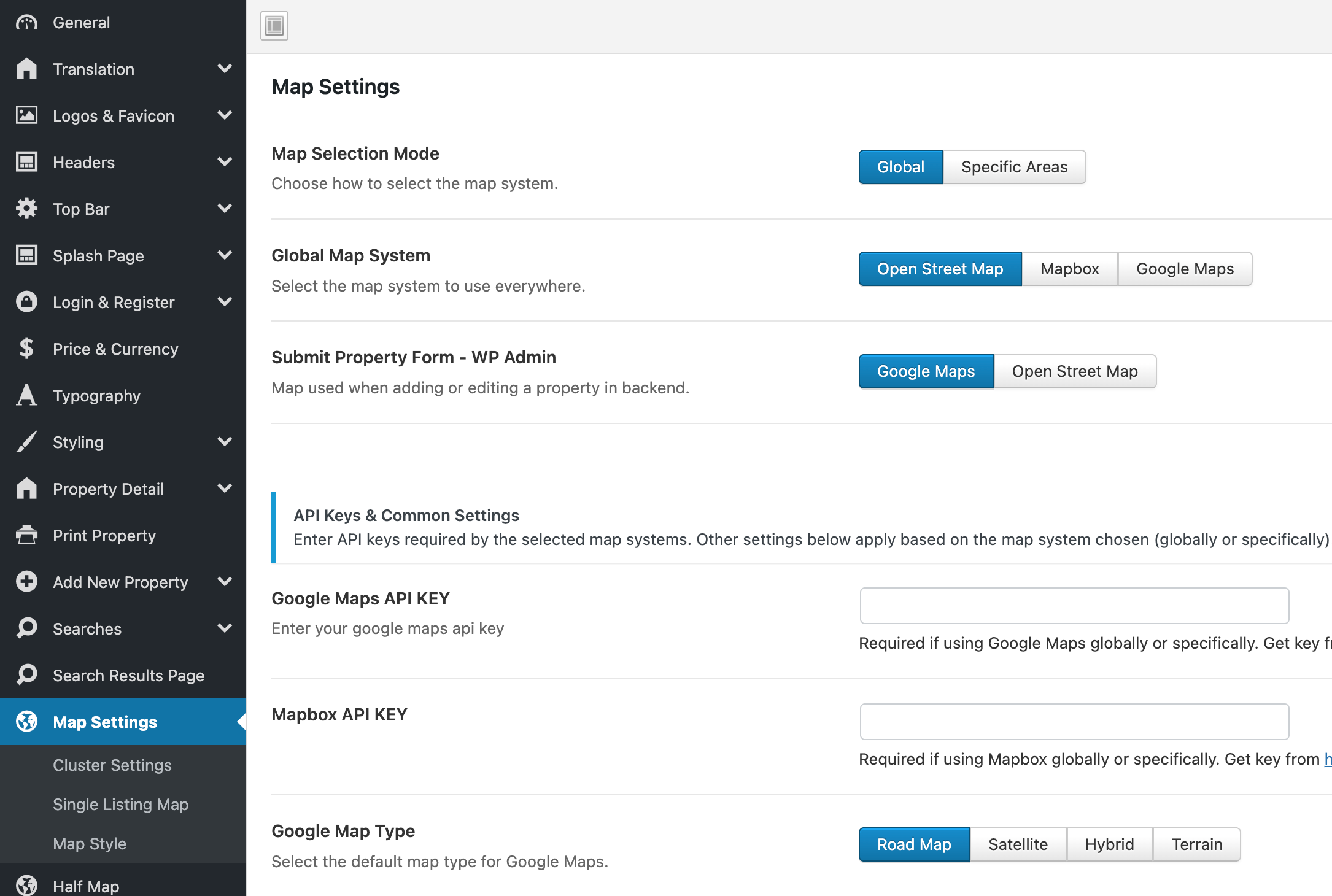 Map Settings – favethemes