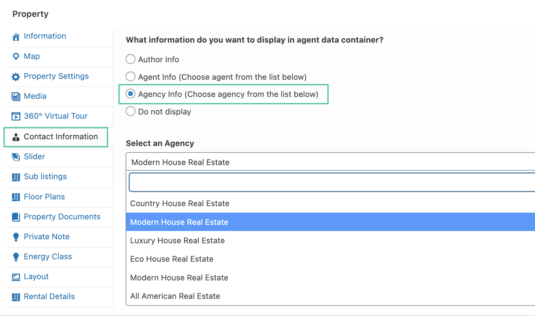 Assign Listings to an Agency – favethemes