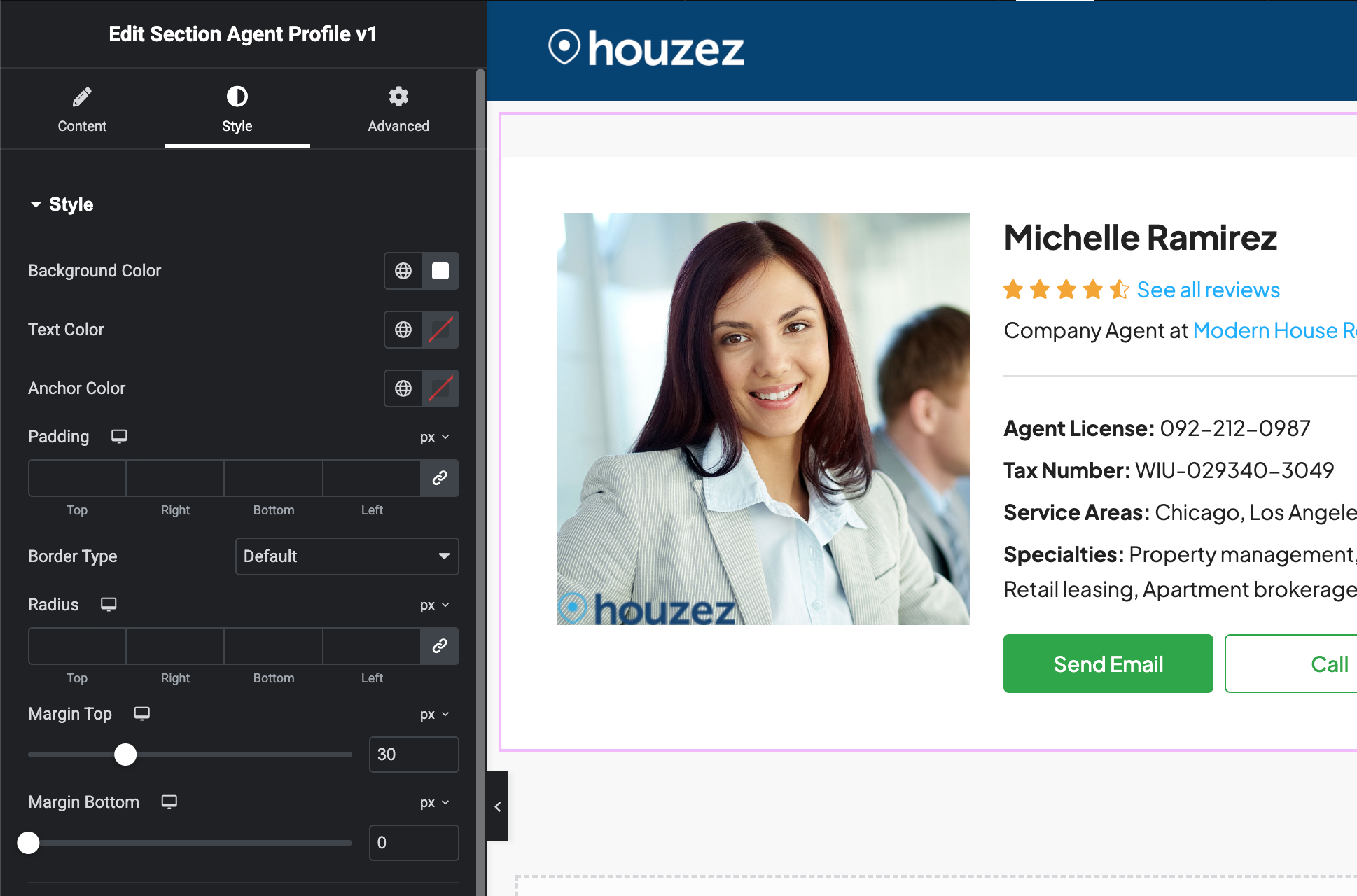 Agent Section Profile v1 (Agent Profile Page) – favethemes