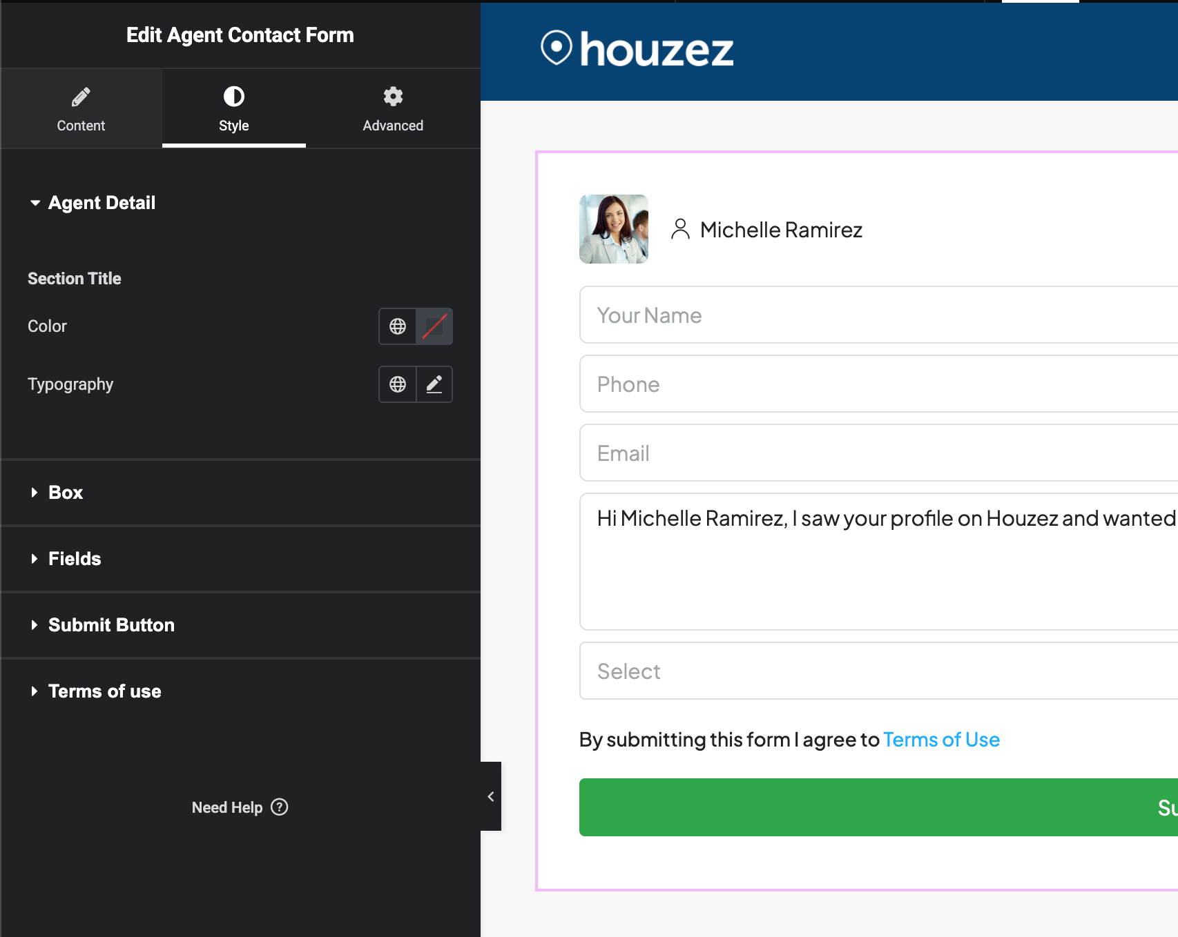 Agent Contact Form (Agent Profile Page) – favethemes