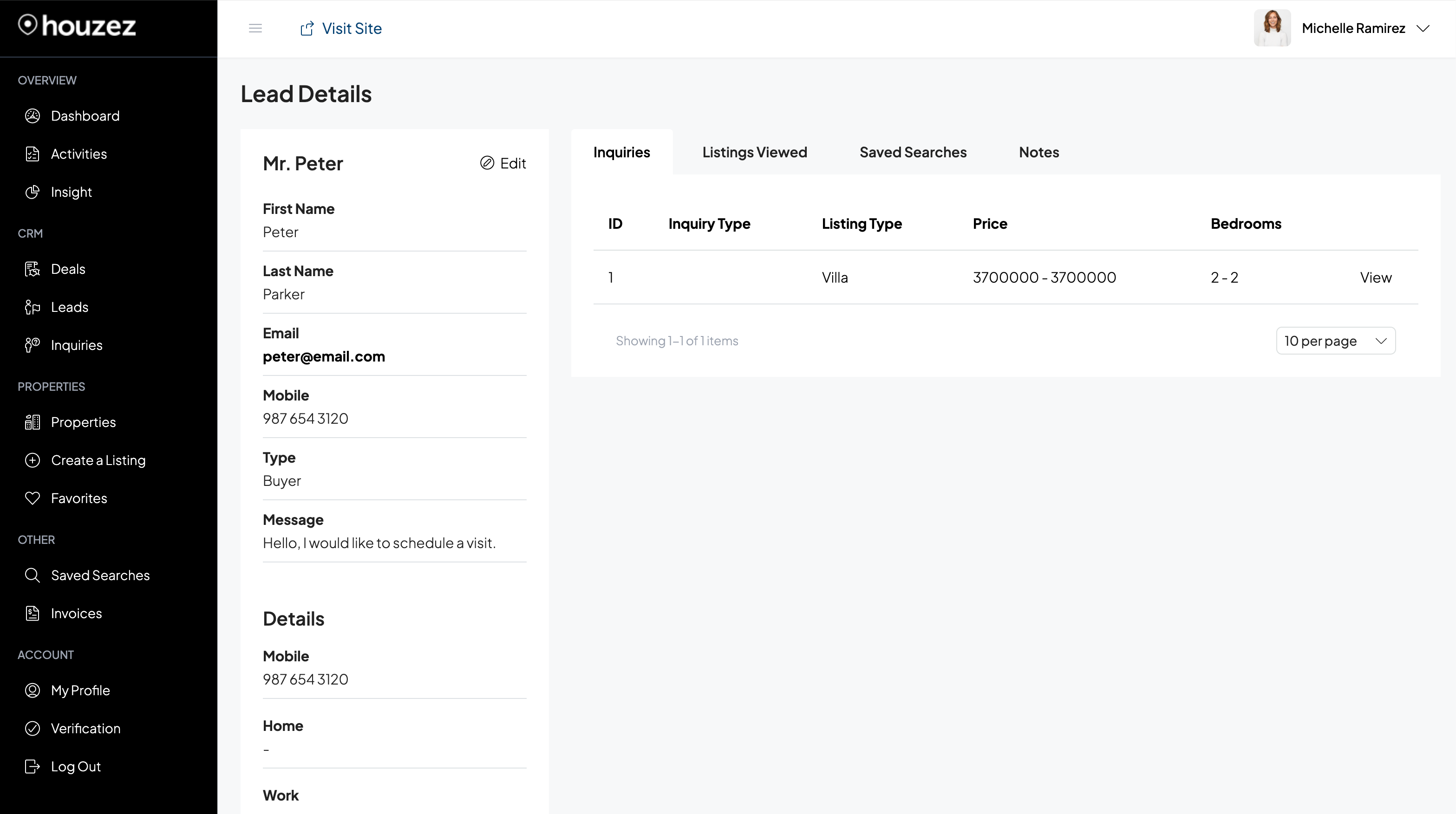 Agent Dashboard – Leads – favethemes