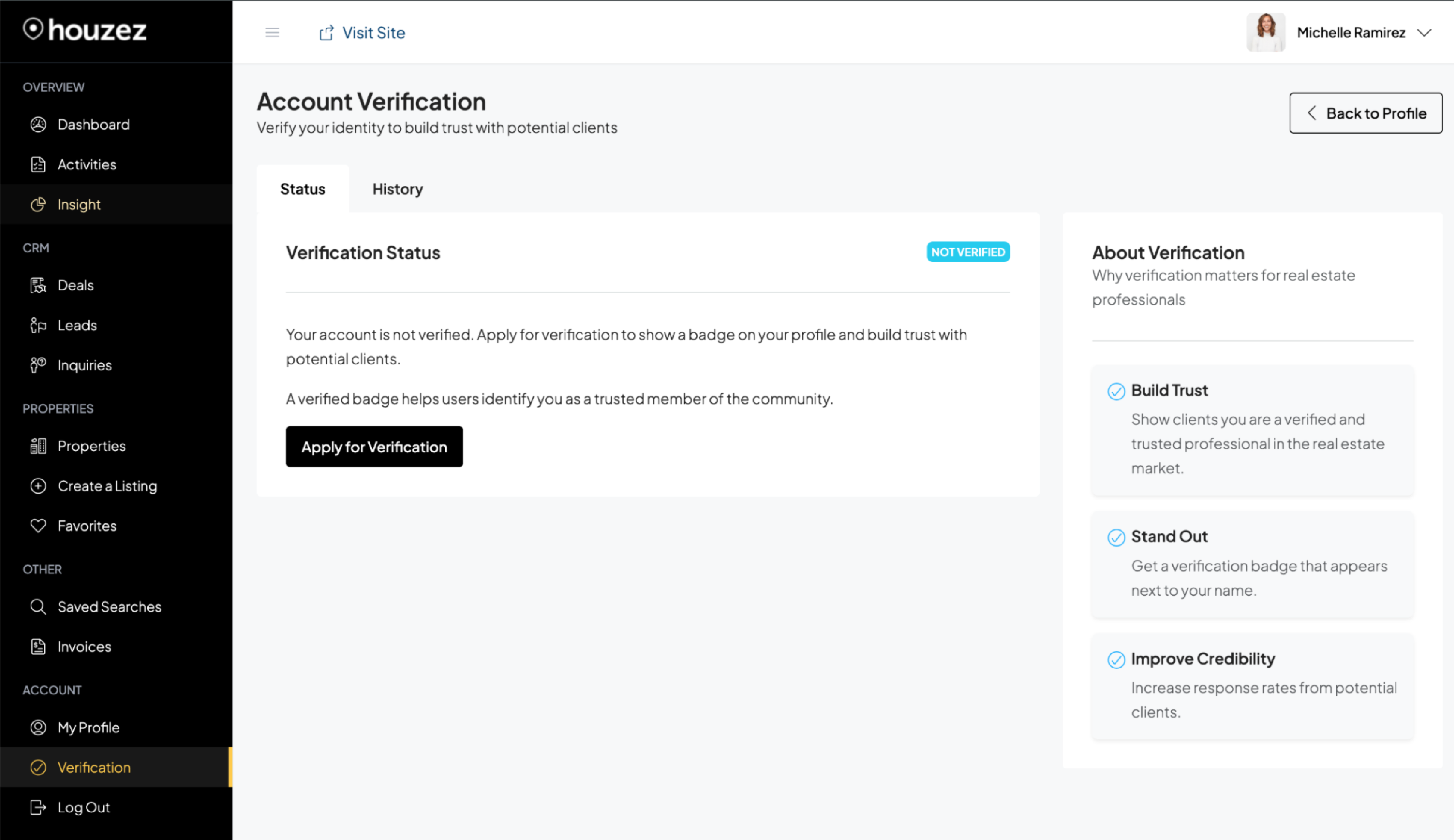 Agent Dashboard – Account Verification – favethemes